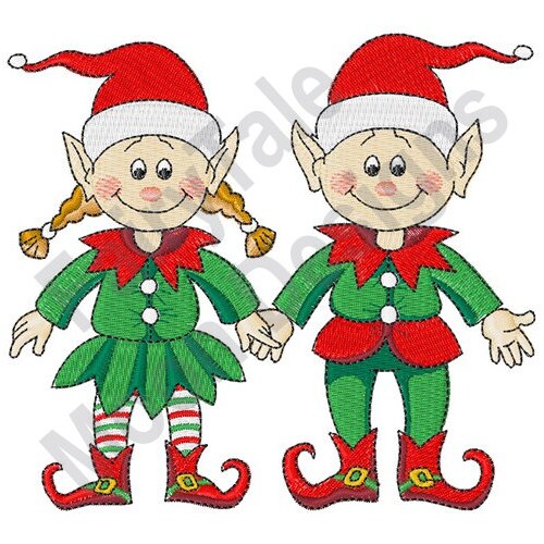 Boy Elf Machine Embroidery Design Cute Christmas Design in 4 - Etsy