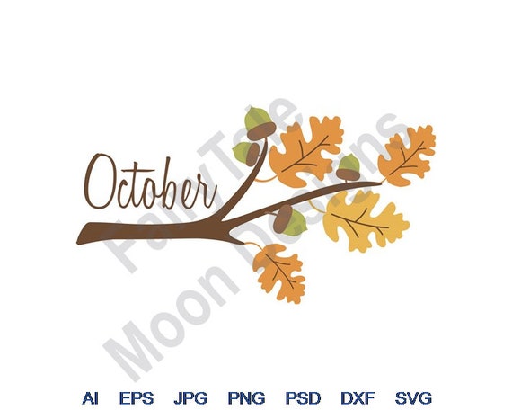 October Svg Dxf Eps Png Jpg Vector Art Clipart Cut | Etsy