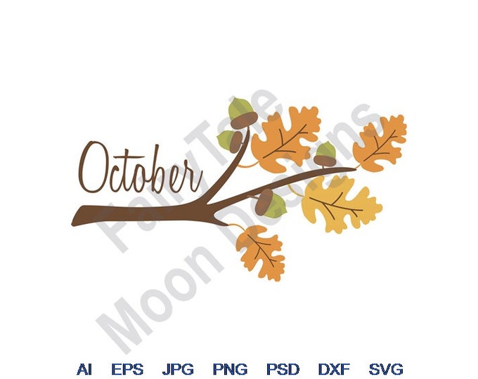 Oak SVG Clipart Bundle. 4 Oak Leaves Vector Botanical Elements. Fall ...