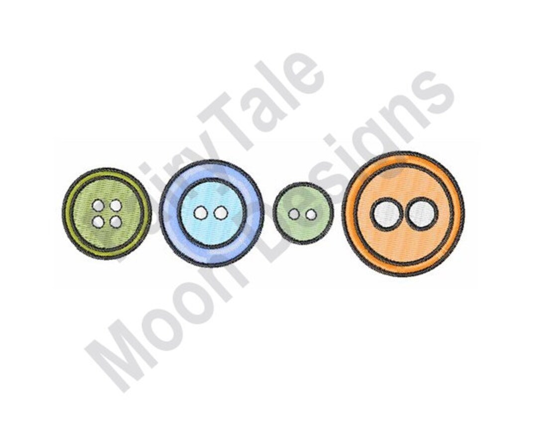 Button Border Machine Embroidery Design, Clothing Buttons Embroidery ...