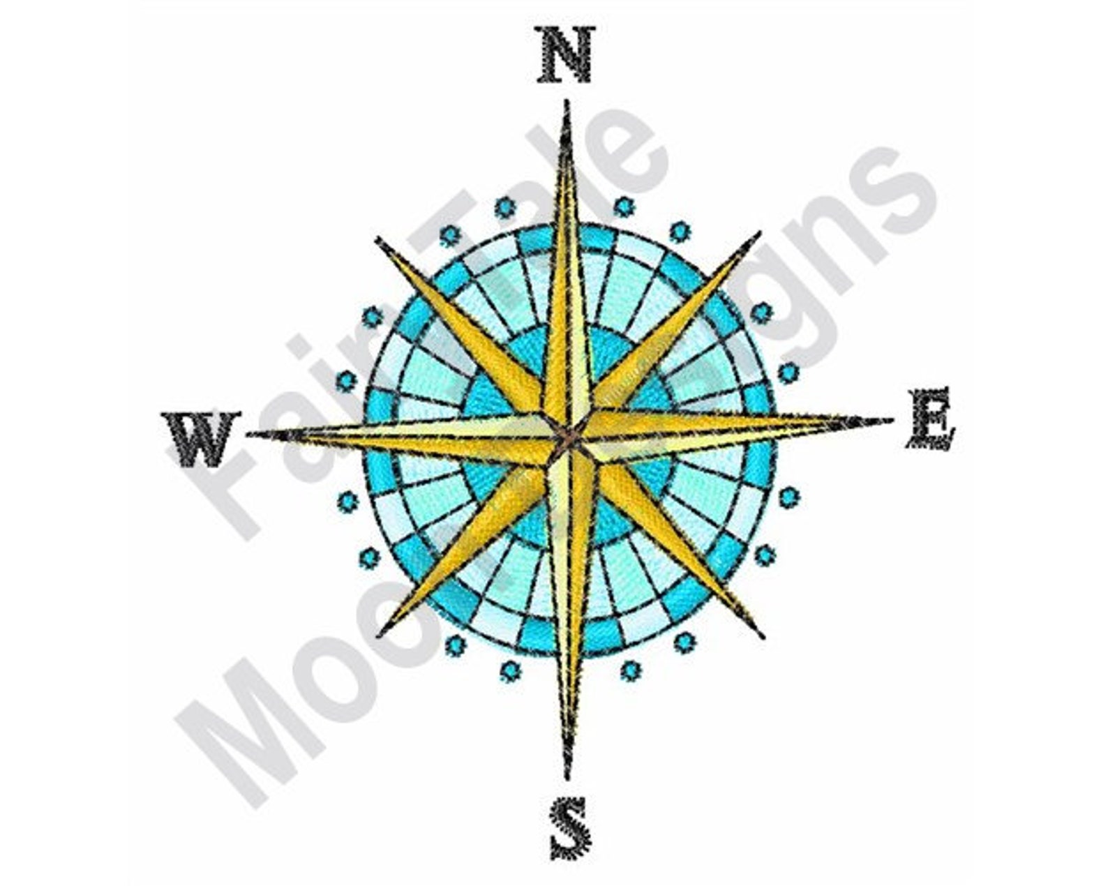 Compass Rose Machine Embroidery Design Nautical Star - Etsy