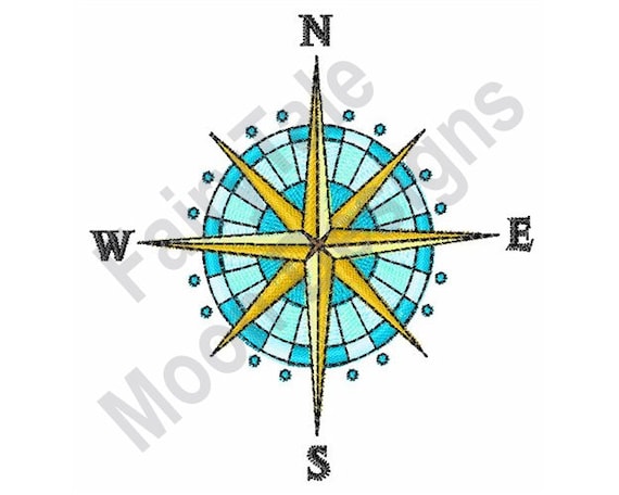 Compass Rose Machine Embroidery Design Nautical Star | Etsy