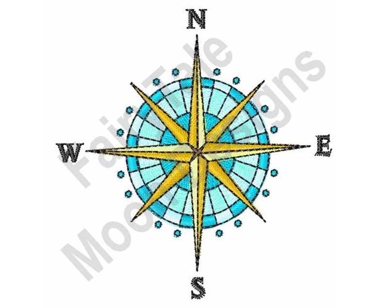Compass Rose Machine Embroidery Design Nautical Star - Etsy