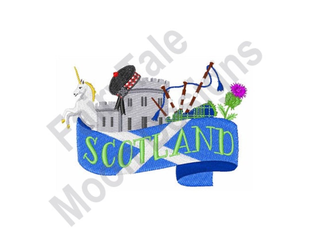 Scotland Flag - Machine Embroidery Design, Scottish Castle Embroidery ...