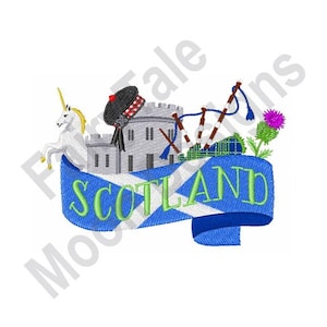 Scotland Flag - Machine Embroidery Design, Scottish Castle Embroidery ...