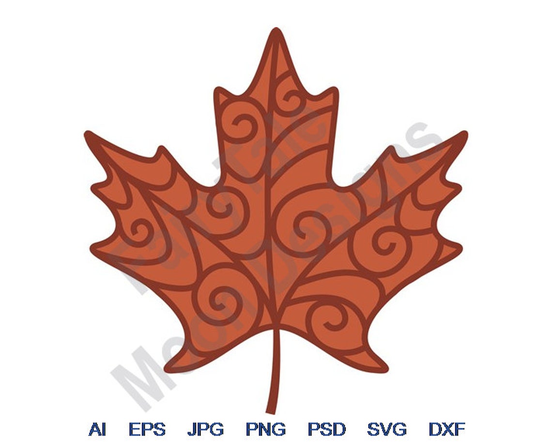 Maple Leaf Svg Dxf Eps Png Jpg Vector Art Clipart Cut - Etsy