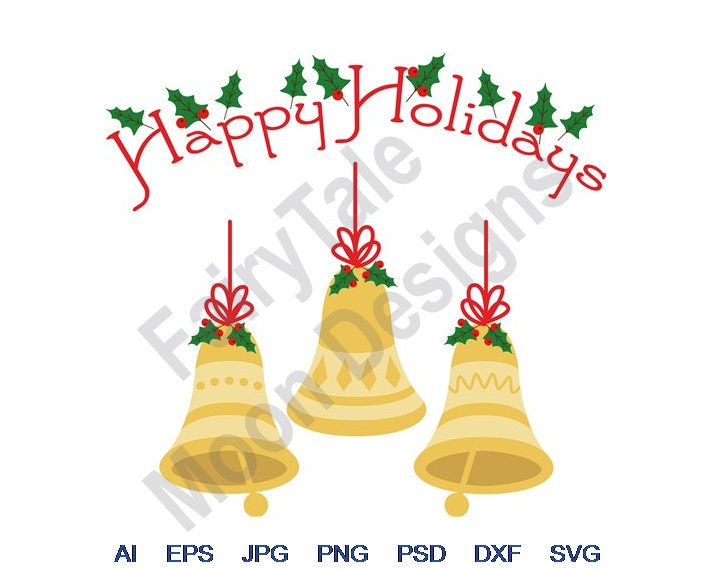 Happy Holidays Svg Dxf Eps Png Jpg Vector Art Clipart | Etsy