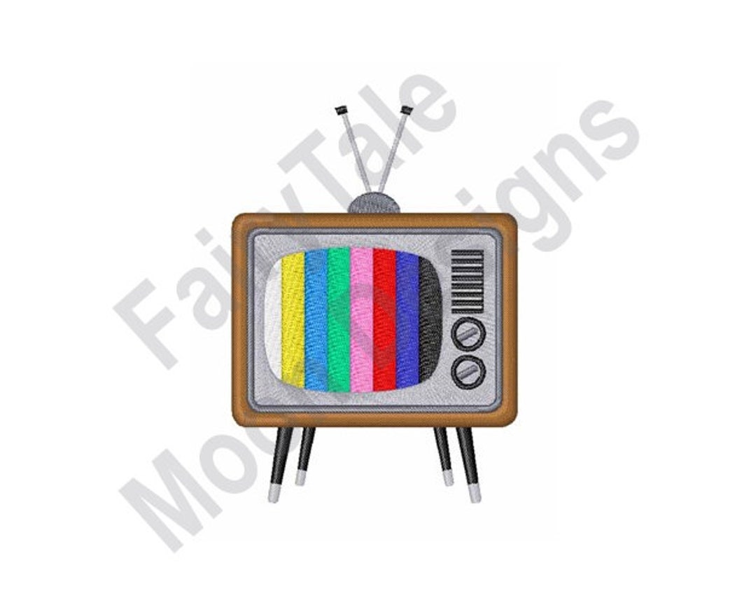 Vintage Television Set - Machine Embroidery Design, Antique TV Set ...