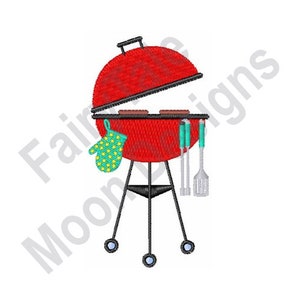 Summer BBQ Grill - Machine Embroidery Design, Barbecue Grill Embroidery ...