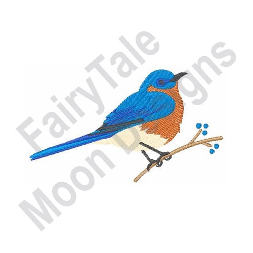 Eastern Bluebird Machine Embroidery Design Bluebird on Tree - Etsy