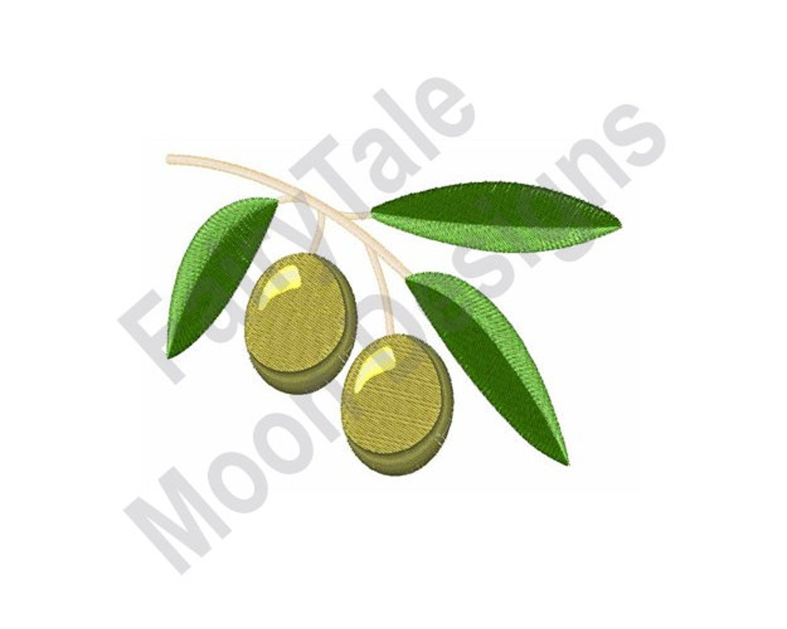 Olive Branch Machine Embroidery Design Green Olives - Etsy