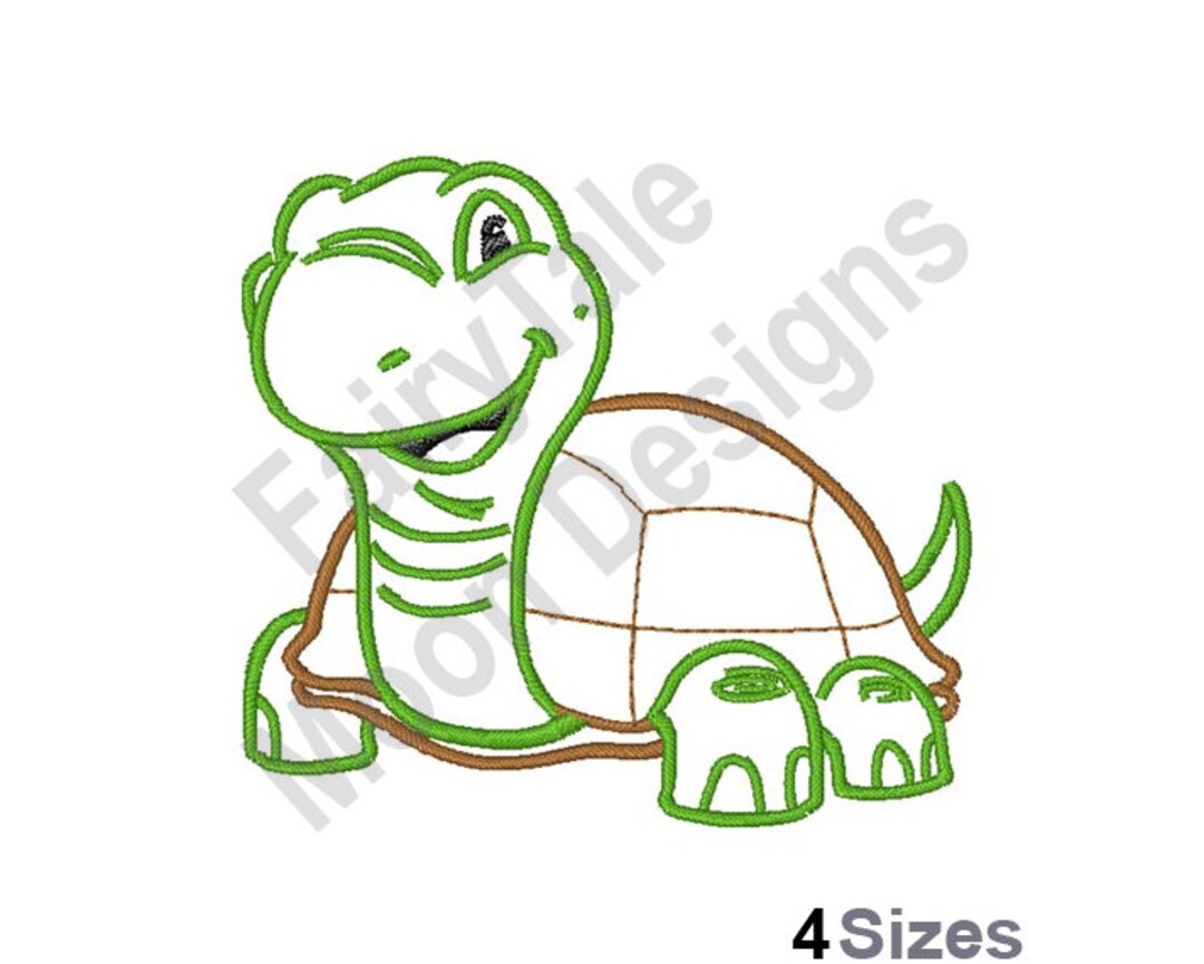 Tortoise Outline - Machine Embroidery Design, Baby Turtle Outline ...