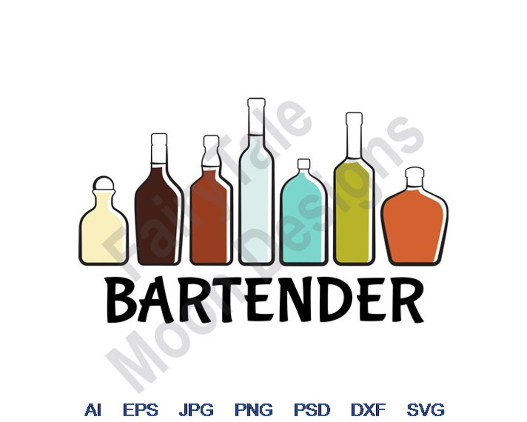 Bartender svg Dxf Eps Png Jpg Vector Art Clipart Cut - Etsy