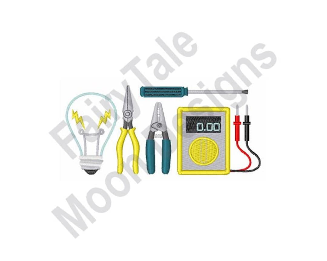 Electrician Tools - Machine Embroidery Design, Plier, Screwdriver ...