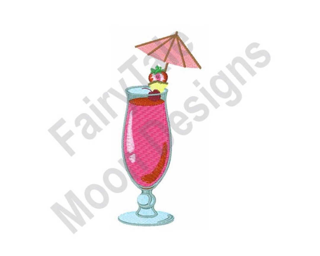 Daiquiri Cocktail - Machine Embroidery Design, Daiquiri Glass ...