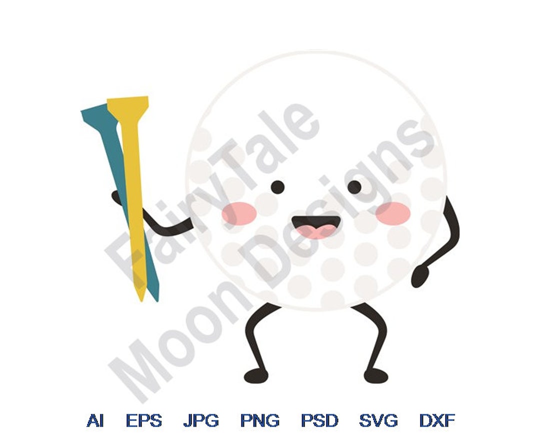 Happy Golf Ball - Svg, Dxf, Eps, Png, Jpg, Vector Art, Clipart, Cut ...