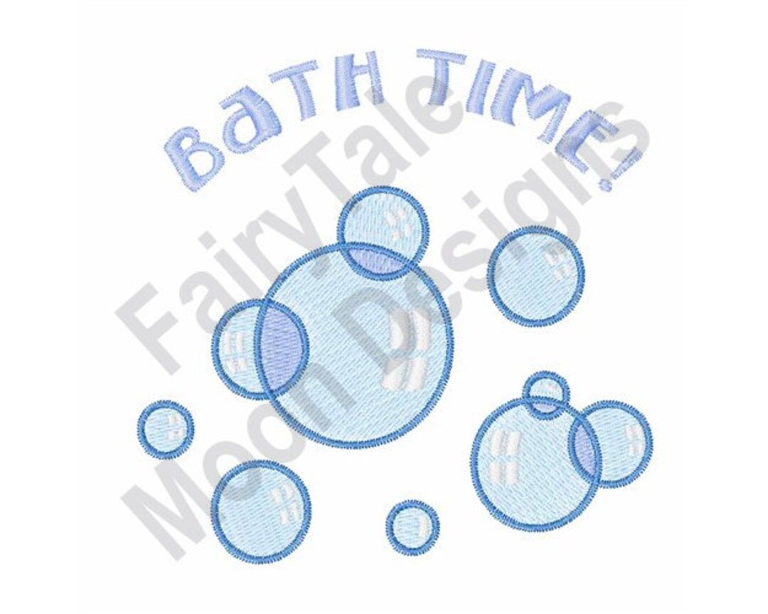 Bath Time - Machine Embroidery Design, Baby Bath Bubbles Embroidery ...