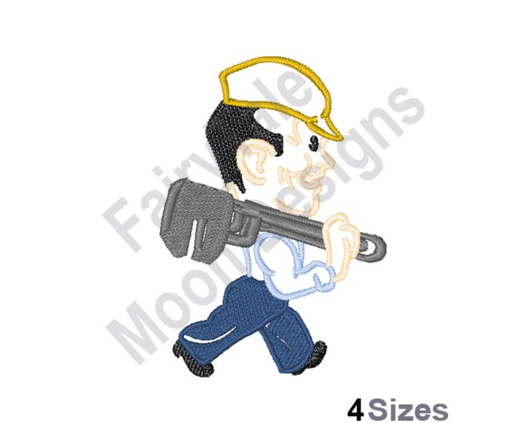 Mechanic Outline - Machine Embroidery Design, Mechanic With Wrench ...
