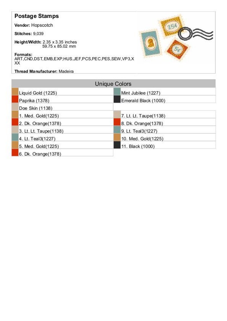 Postage Stamps Machine Embroidery Design Post Office | Etsy