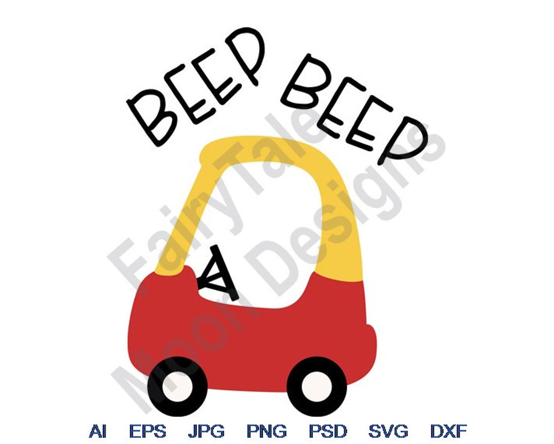 Beep Beep - Svg, Dxf, Eps, Png, Jpg, Vector Art, Clipart, Cut File, Red Toy Car Svg, Baby Car ...