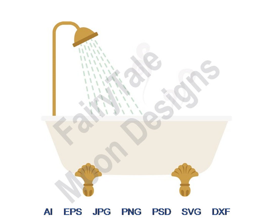 Vintage Bathtub Svg, Dxf, Eps, Png, Jpg, Vector Art, Clipart, Cut File ...