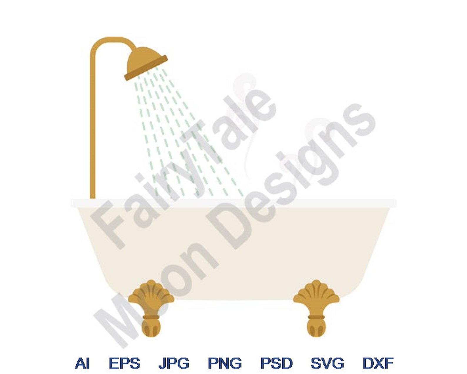 Vintage Bathtub Svg Dxf Eps Png Jpg Vector Art | Etsy
