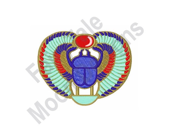 Egyptian Scarab Machine Embroidery Design Scarab Beetle | Etsy