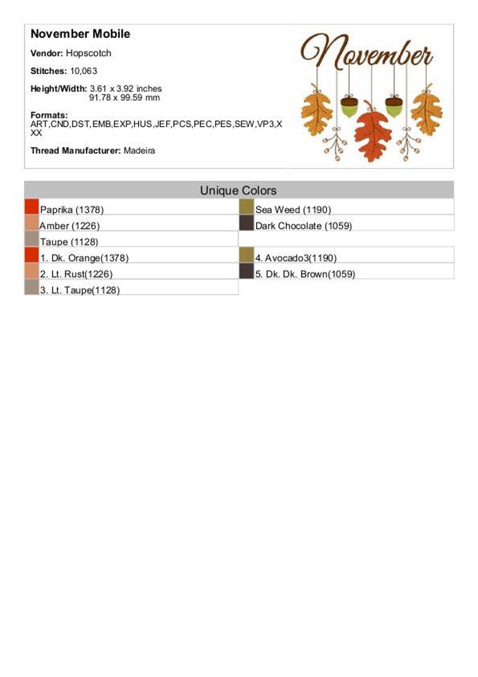 November Machine Embroidery Design Autumn Leaves Embroidery - Etsy