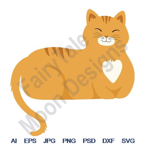 Cat Laying Down Svg - Etsy