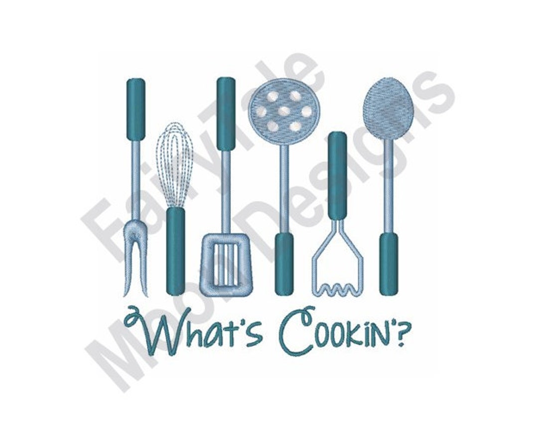 What's Cooking Machine Embroidery Design, Kitchen Utensils Embroidery ...