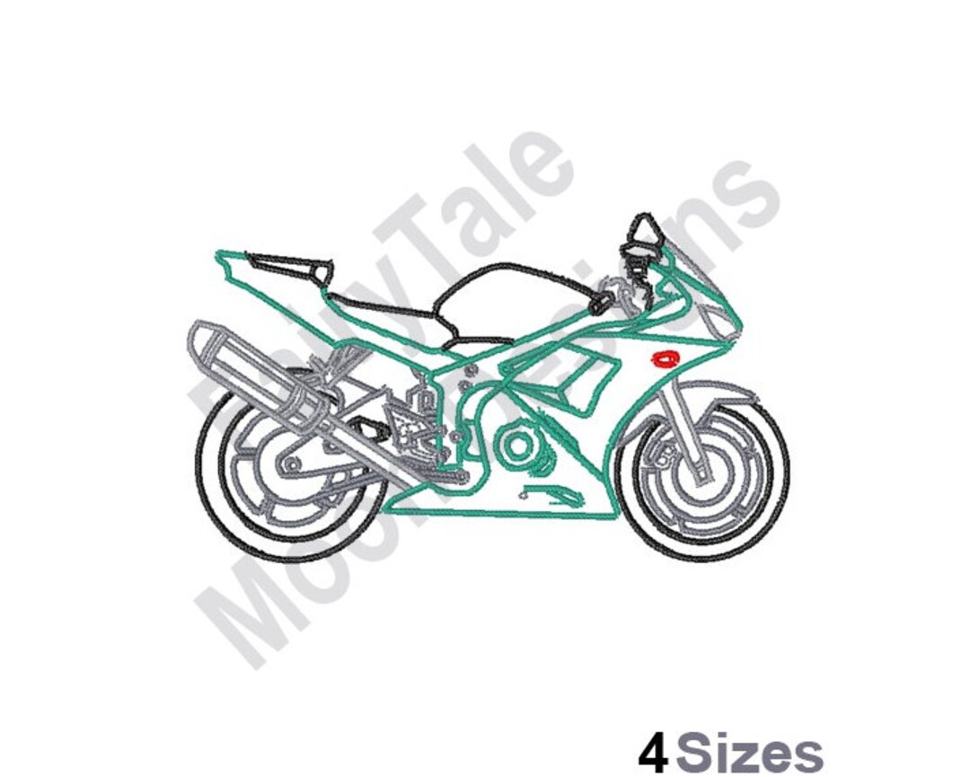 Motorcycle - Machine Embroidery Design, Sportbike Embroidery Pattern ...