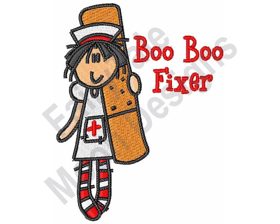 Boo Boo Fixer Machine Embroidery Design Stick Figure RN - Etsy