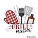Grill Master Applique Machine Embroidery Design Grilling | Etsy