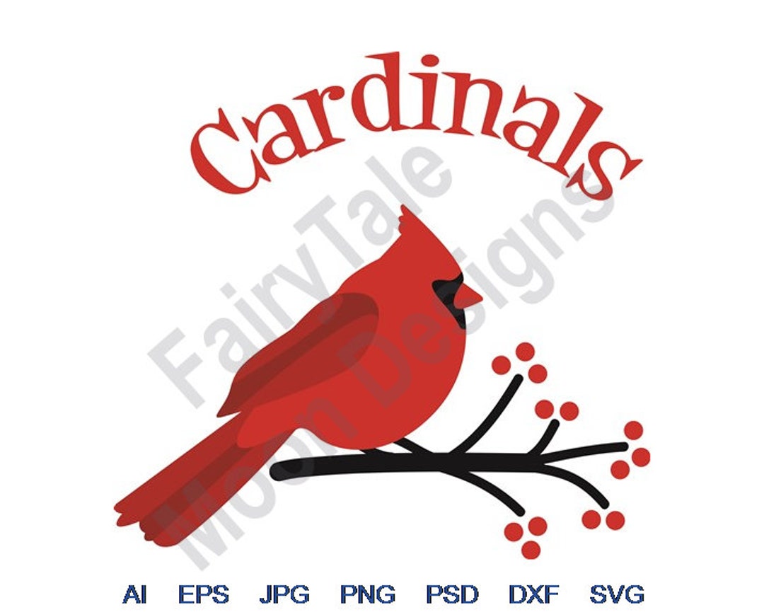Cardinal on Tree Branch Svg Dxf Eps Png Jpg Vector Art - Etsy