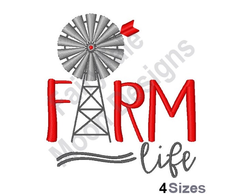 Farm Life - Machine Embroidery Design, Country Farm Windmill Embroidery ...