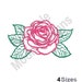Rose Outline - Machine Embroidery Design, Red Rose Outline Embroidery ...