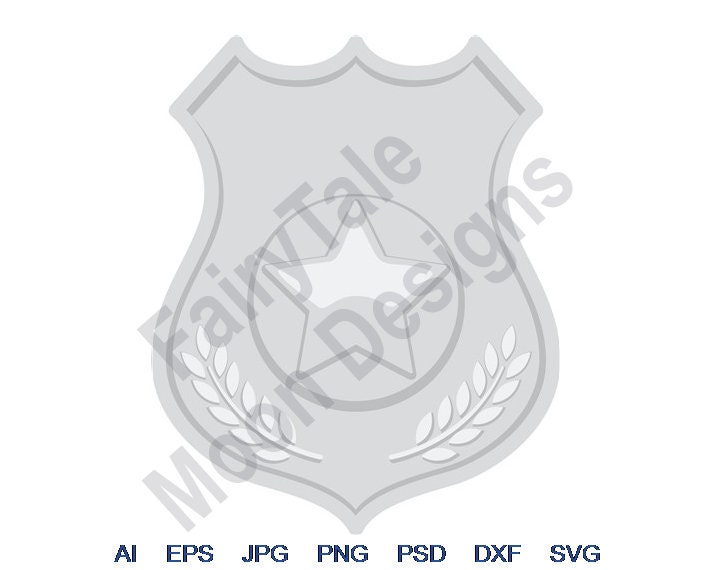 Police Badge Svg Dxf Eps Png Jpg Vector Art Clipart | Etsy