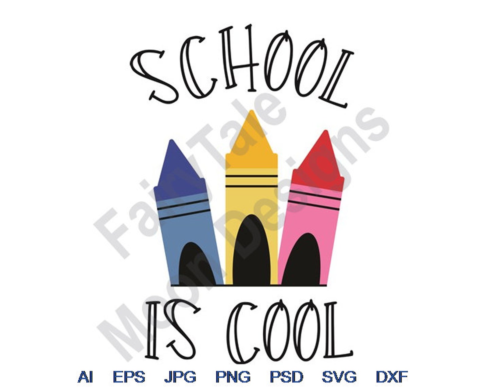 School is Cool Svg Dxf Eps Png Jpg Vector Art Clipart - Etsy