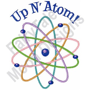 Up N' Atom Machine Embroidery Design Atom Symbol | Etsy