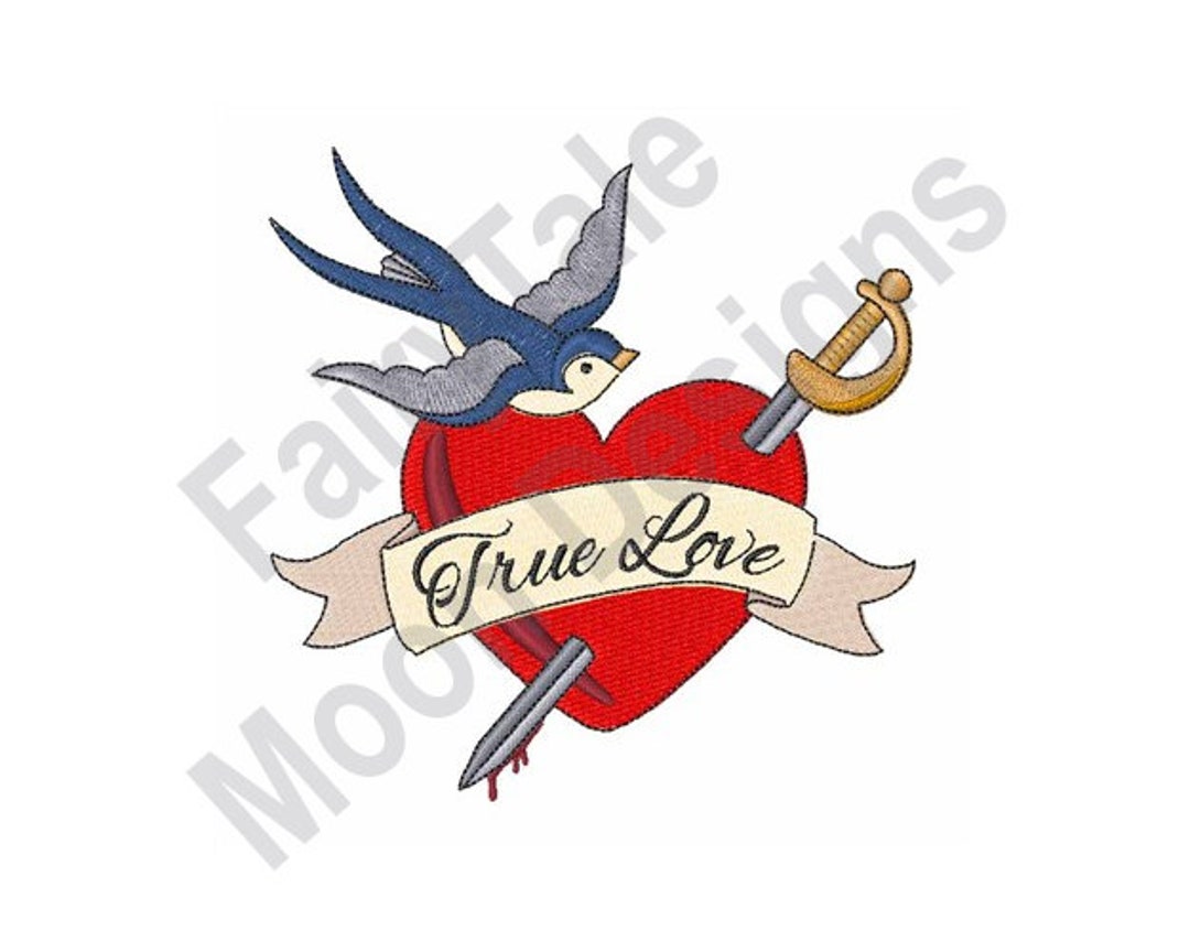 True Love Banner Machine Embroidery Design Love Heart & - Etsy
