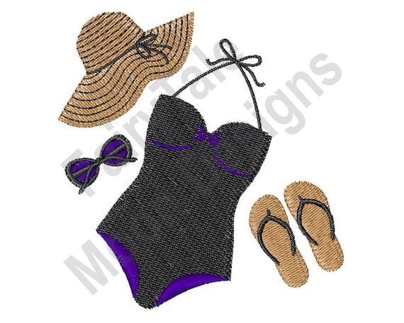Beach Clothes Machine Embroidery Design Summer Beach | Etsy