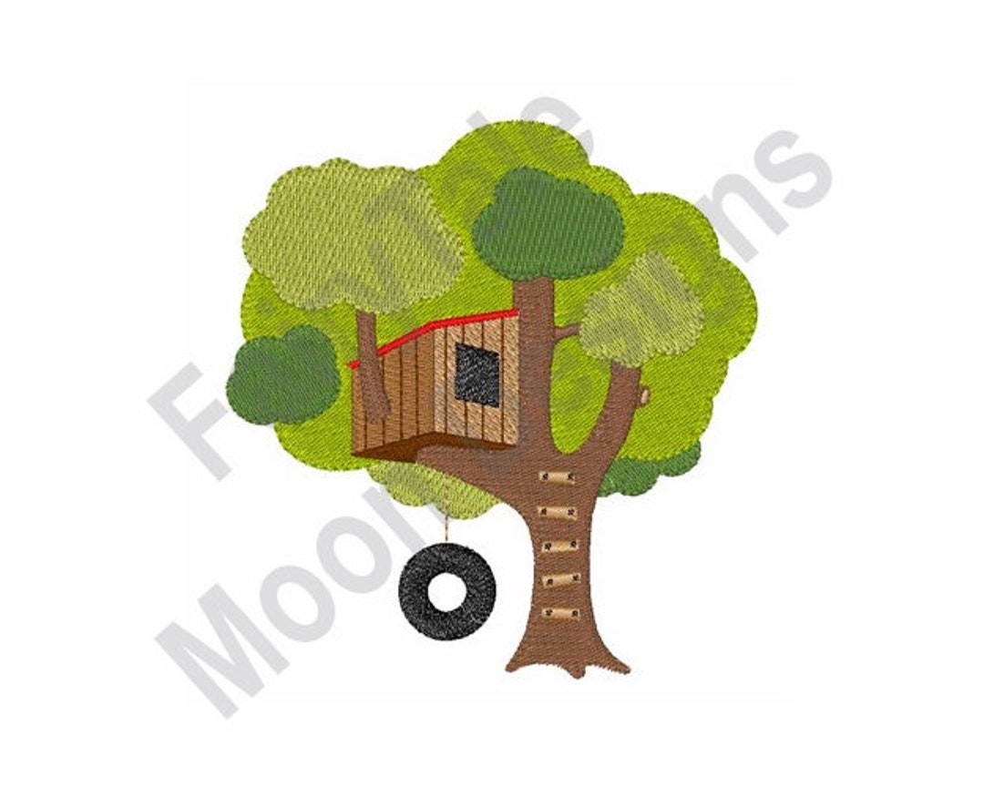 Tree House - Machine Embroidery Design, Tree Fort Embroidery Pattern ...