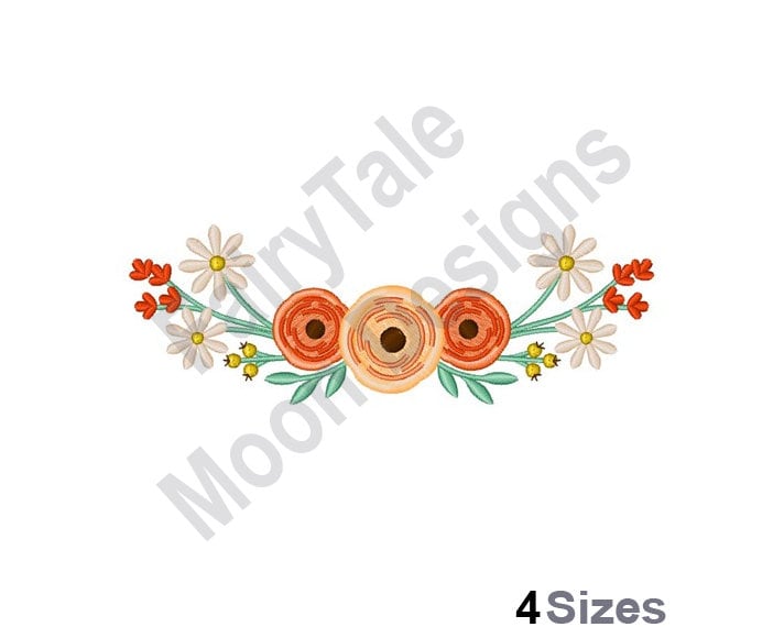 Flower Border Machine Embroidery Design Floral Border - Etsy