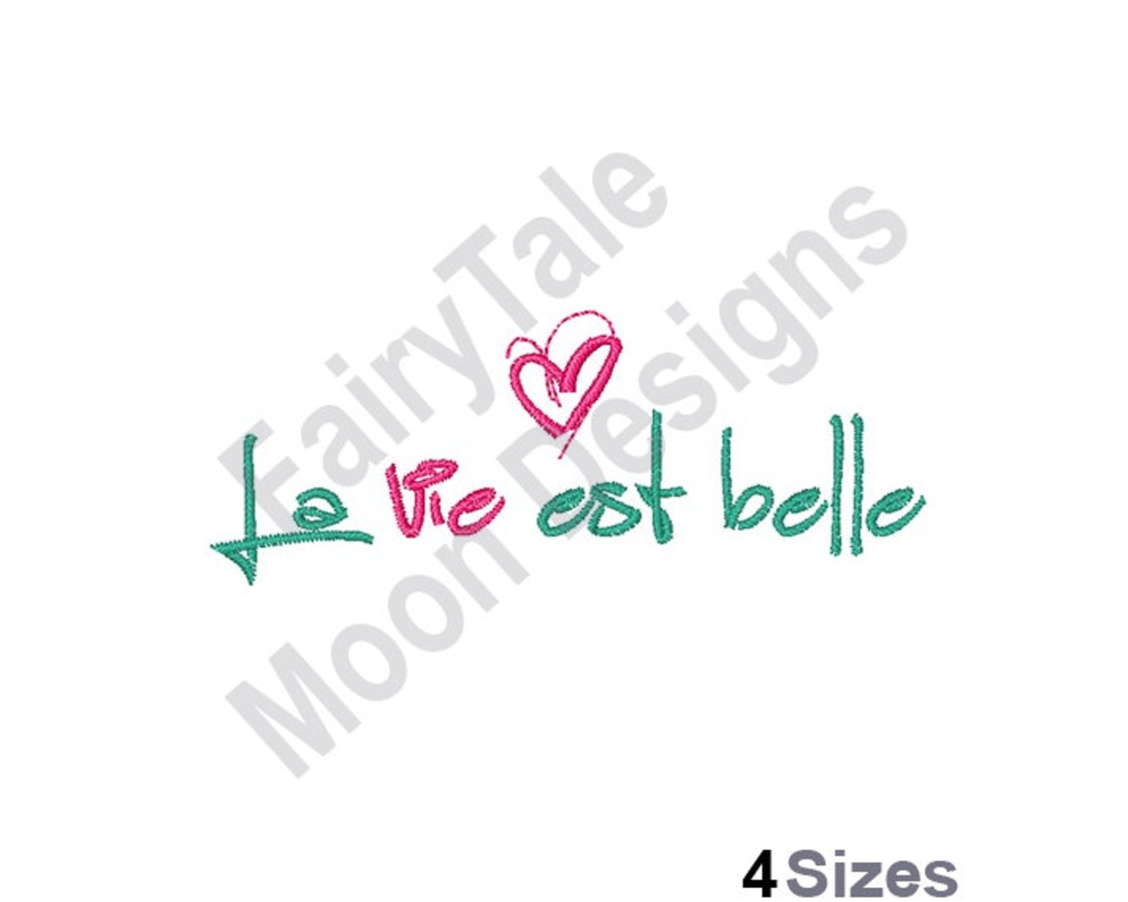 La Vie Est Belle - Machine Embroidery Design, Life is Beautiful ...
