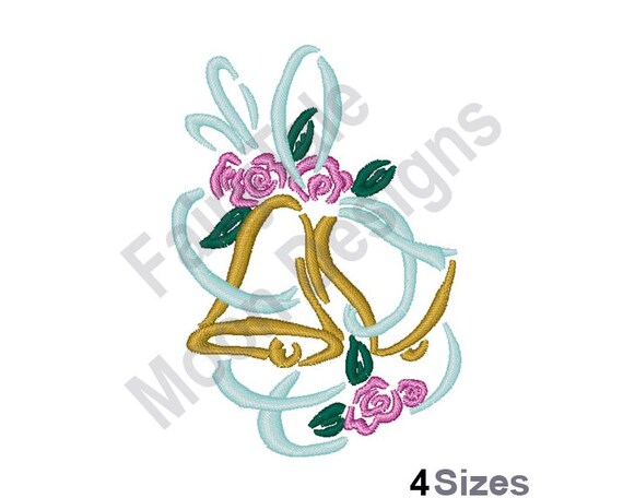 Wedding Bells Outline Machine Embroidery Design Wedding | Etsy