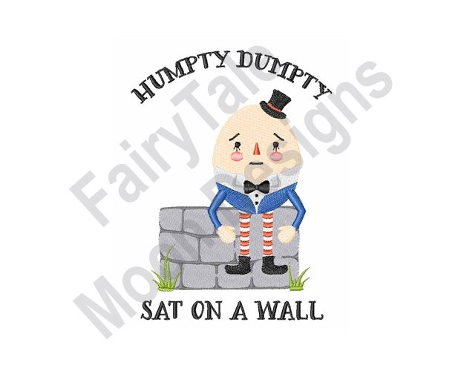 Humpty Dumpty Sat on A Wall - Machine Embroidery Design, Nursery Rhyme ...