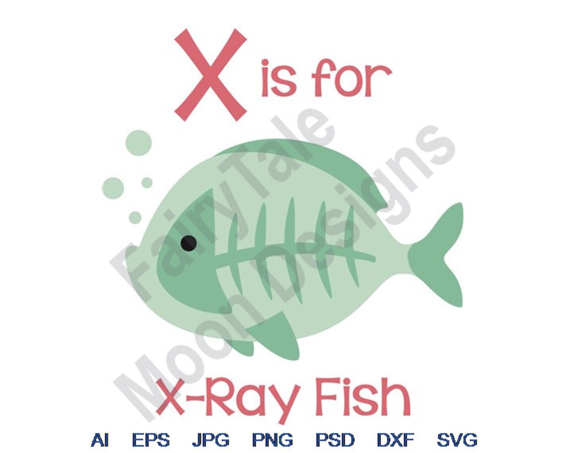 X is for X-ray Fish Svg Dxf Eps Png Jpg Vector Art - Etsy Australia