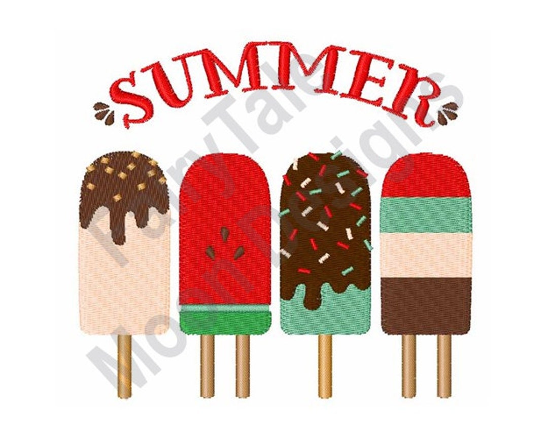 Summer Popsicles Machine Embroidery Design, Freezer Pop Embroidery ...