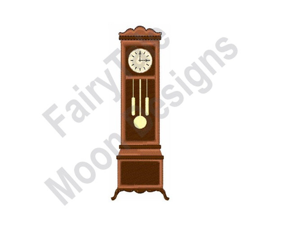 Antique Clock - Machine Embroidery Design, Grandfather Clock Embroidery ...