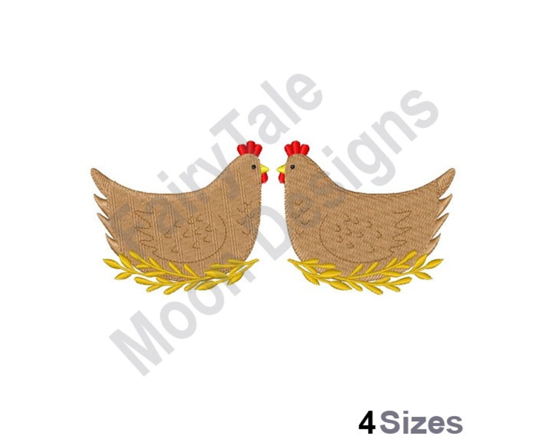 Country Hens Machine Embroidery Design Farm Hens Embroidery - Etsy